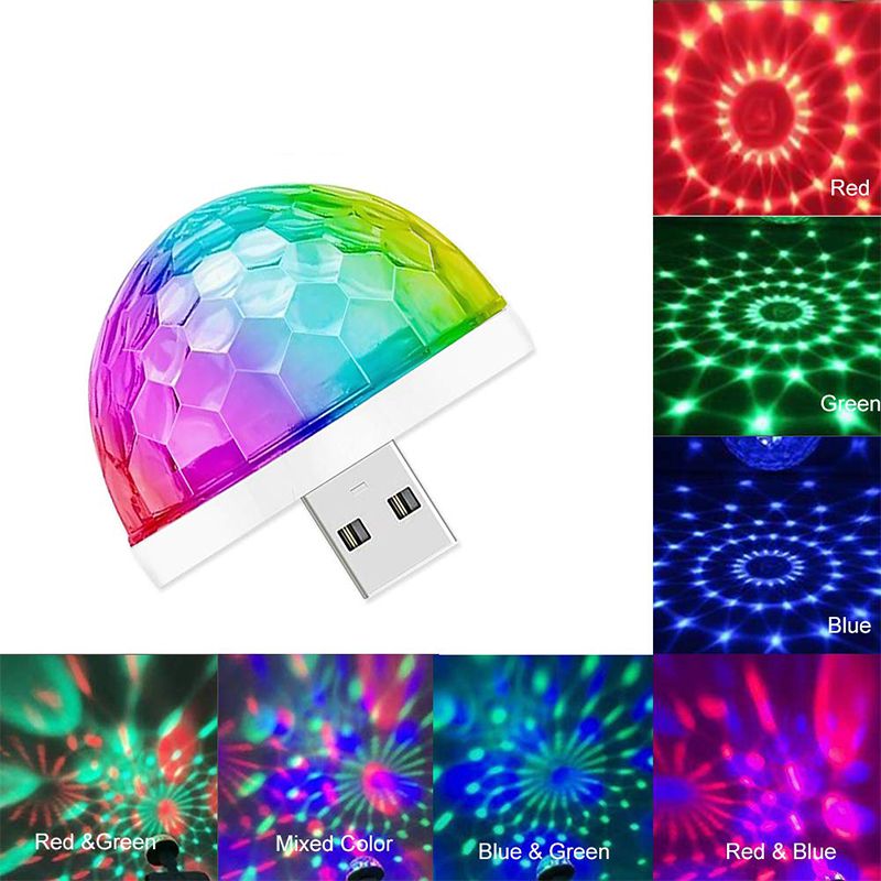 USB Mini Disco Light,3 Packs,Party Lights Sound Activated, DJ Disco St ...